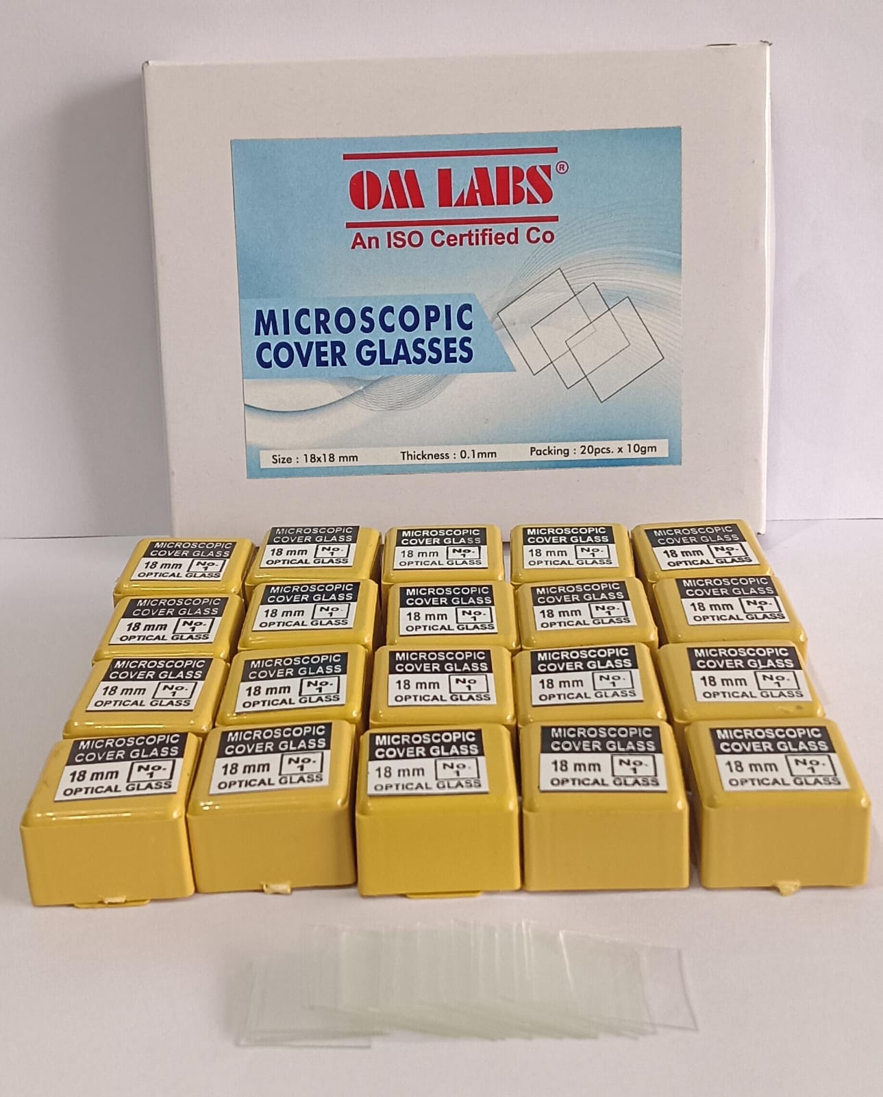 Coverslip Microscopic Cover Glass Size:18mm (20 pkts. in One Box ...